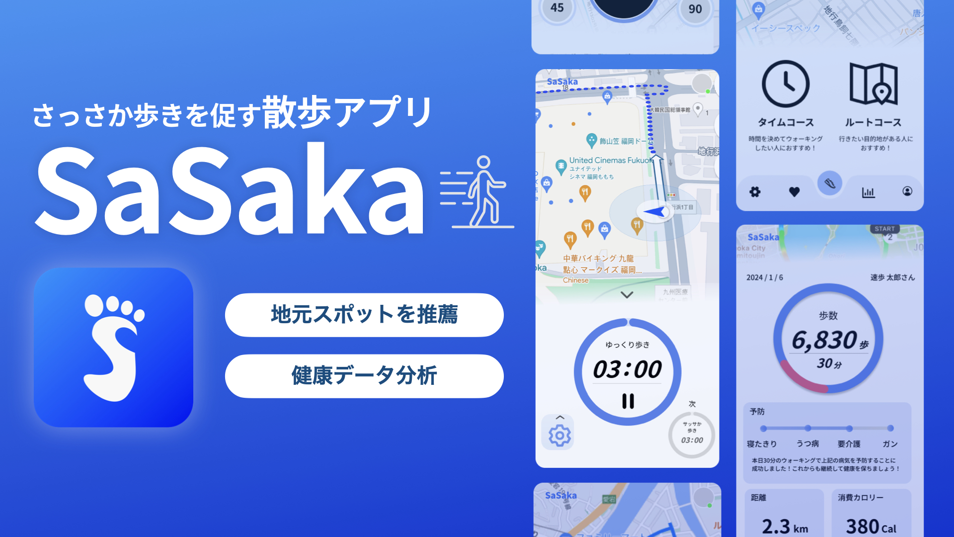 【3期Solve】SaSaka：歩行速度アップを促すシステム | 福岡未踏的人材発掘・育成コンソーシアム